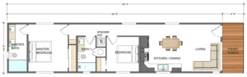 The Ridgeline Modular Floor Plan | Mountain Valley Prefab